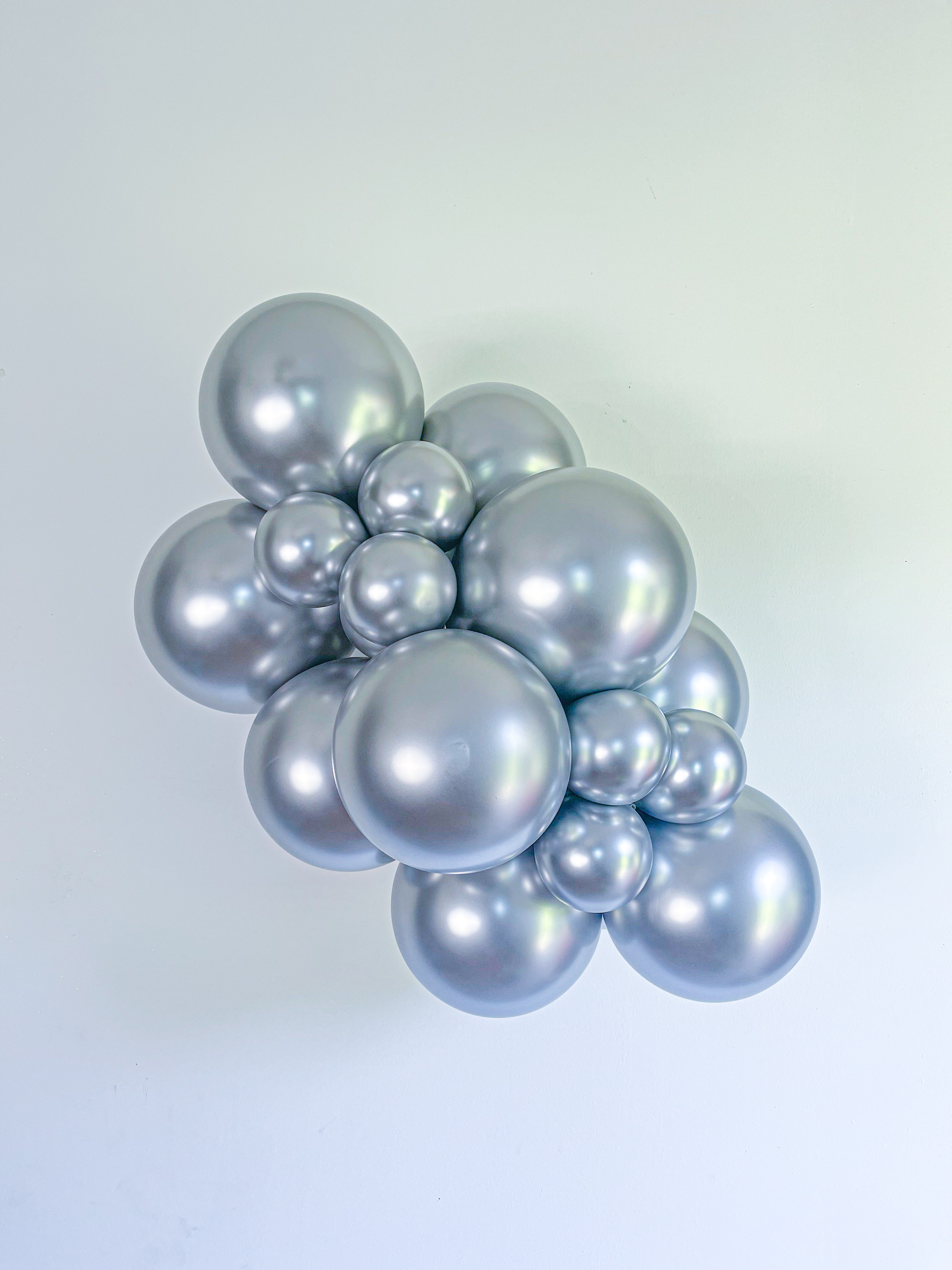 5" Latex Balloons #72 Tuf-Tex® Silvery Chrome: 50 Count - Balloon Country